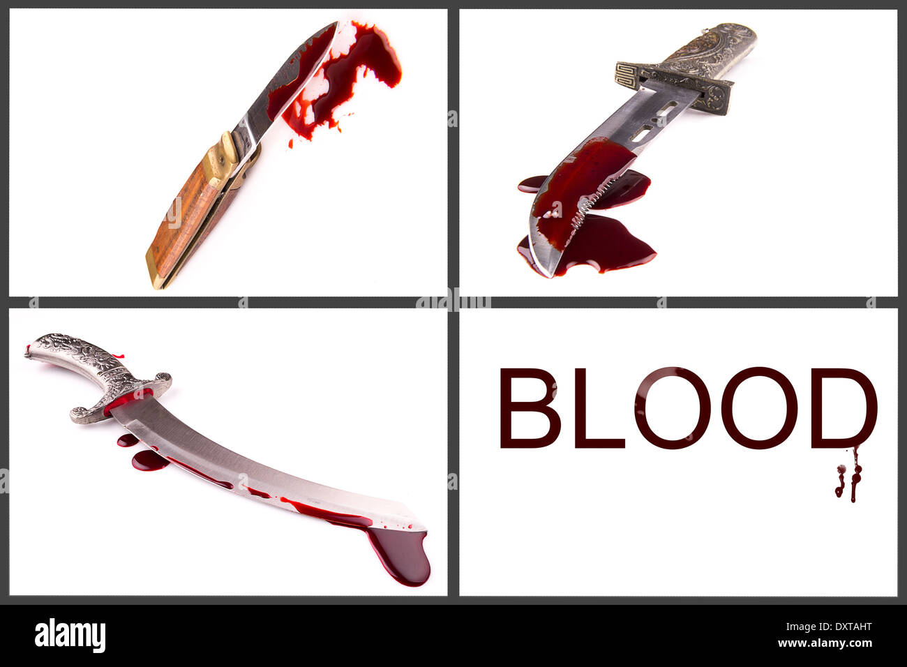 knife smeared with blood set Stock Photo - Alamy