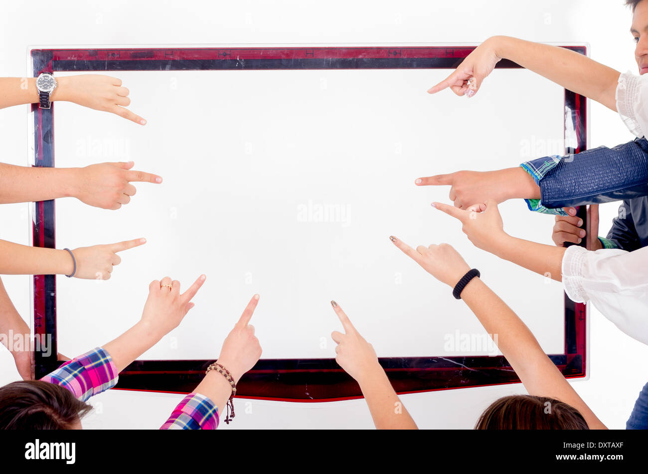 Hands showing product isolated Stock Photo - Alamy