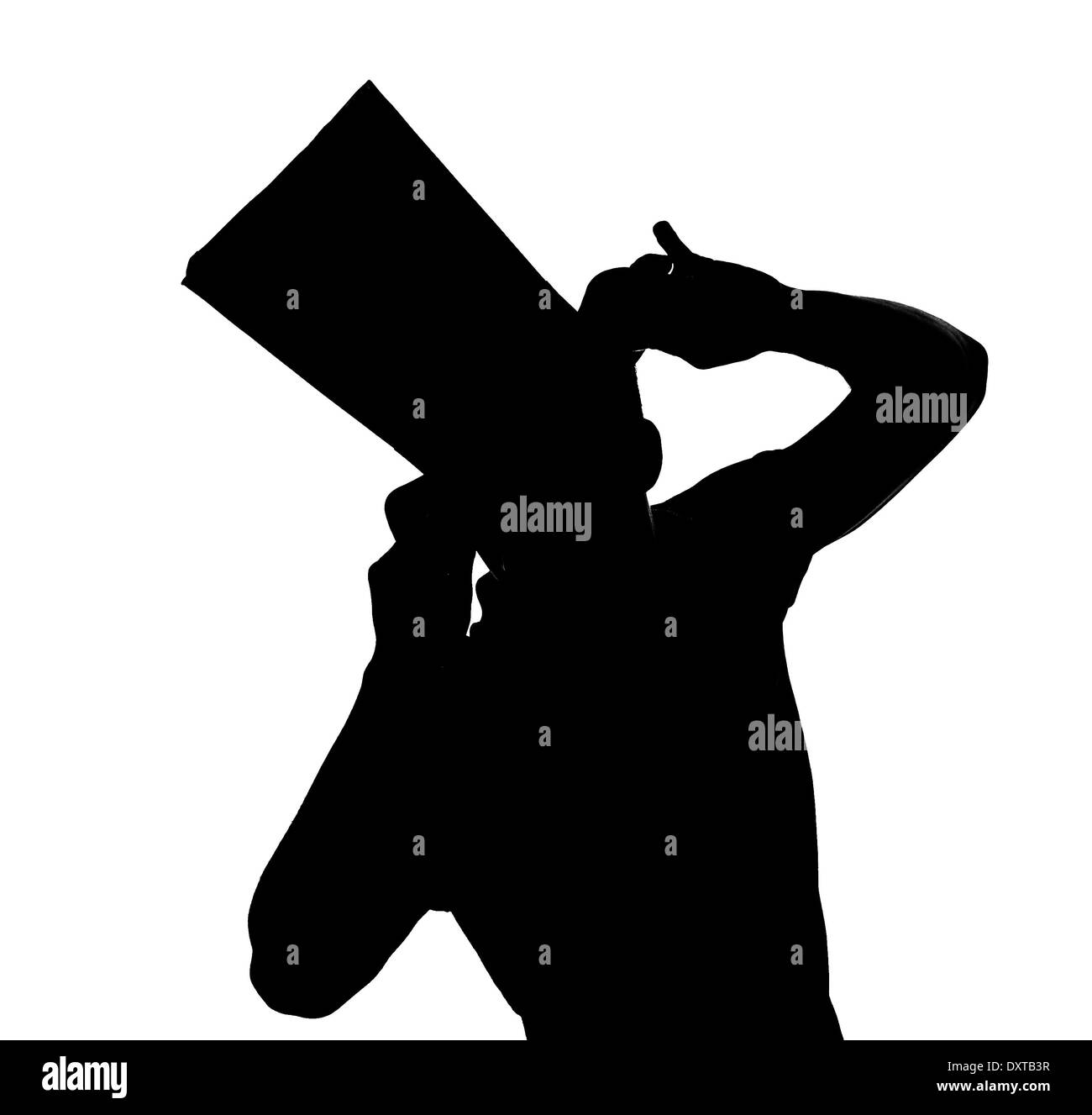 silhouette of a Handsome man with hat saluting Stock Photo - Alamy