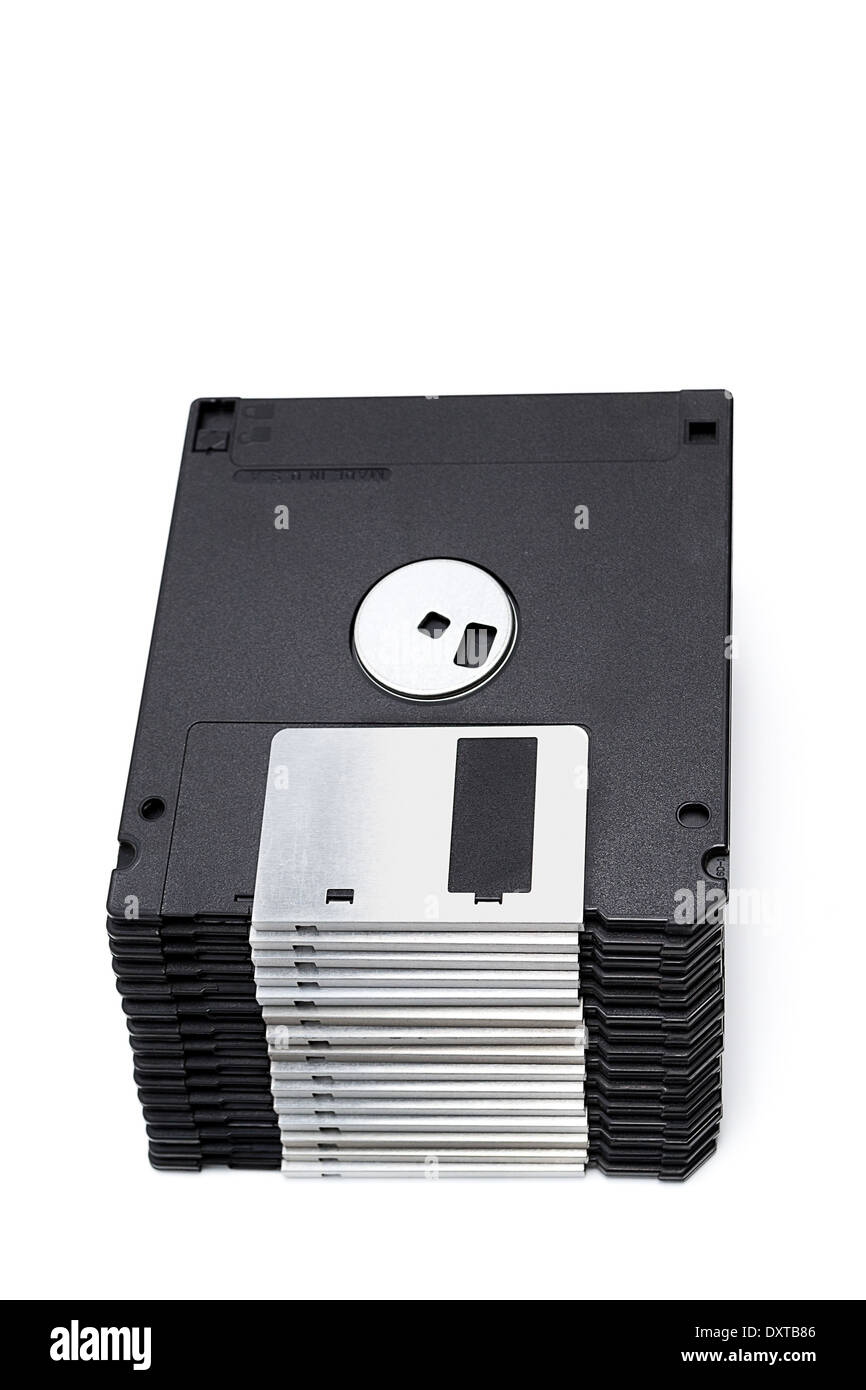 A pile of 3.5 floppy discs isolated on a white background Stock Photo ...