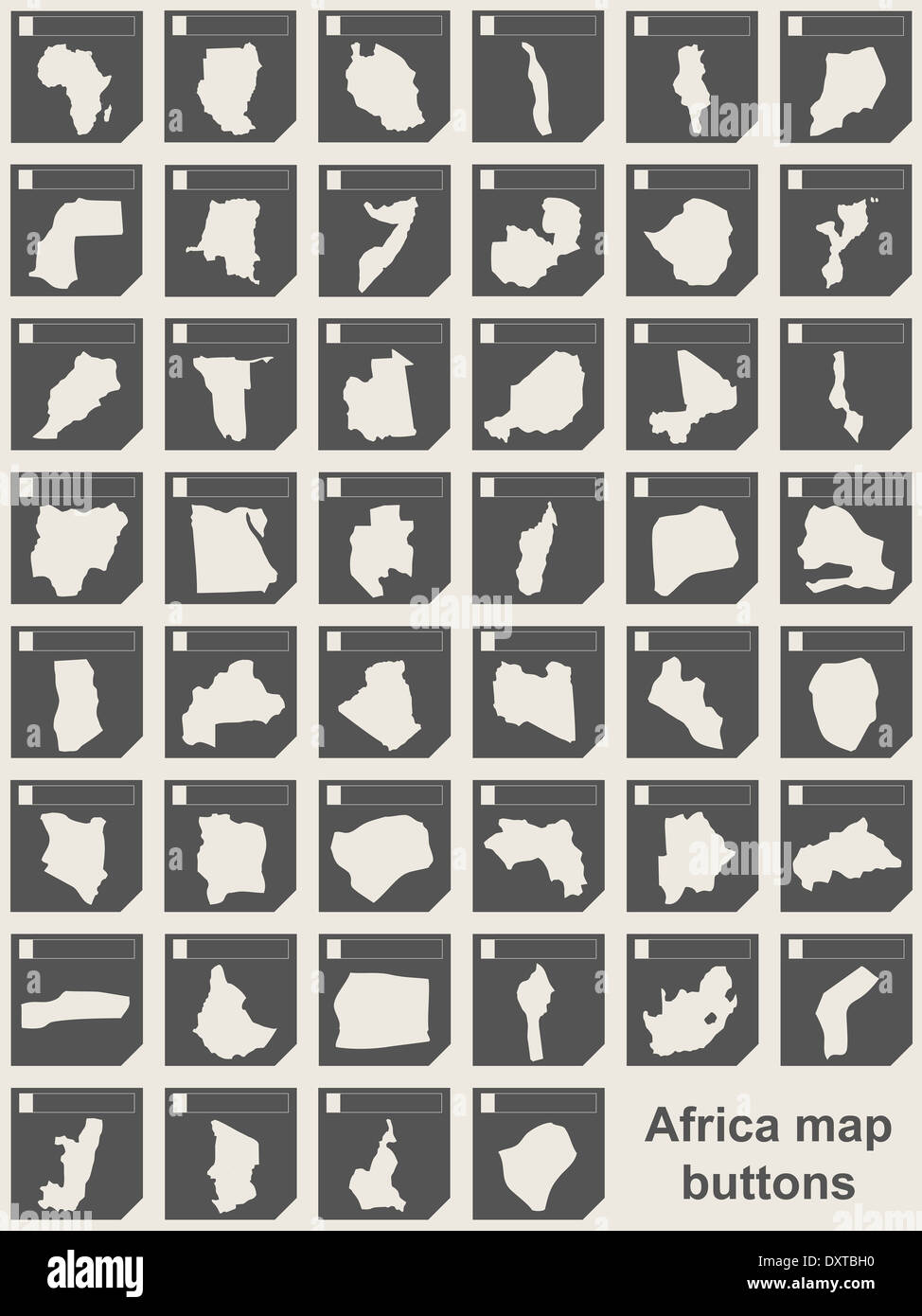 Africa map buttons in responsive flat web design map button isolated ...