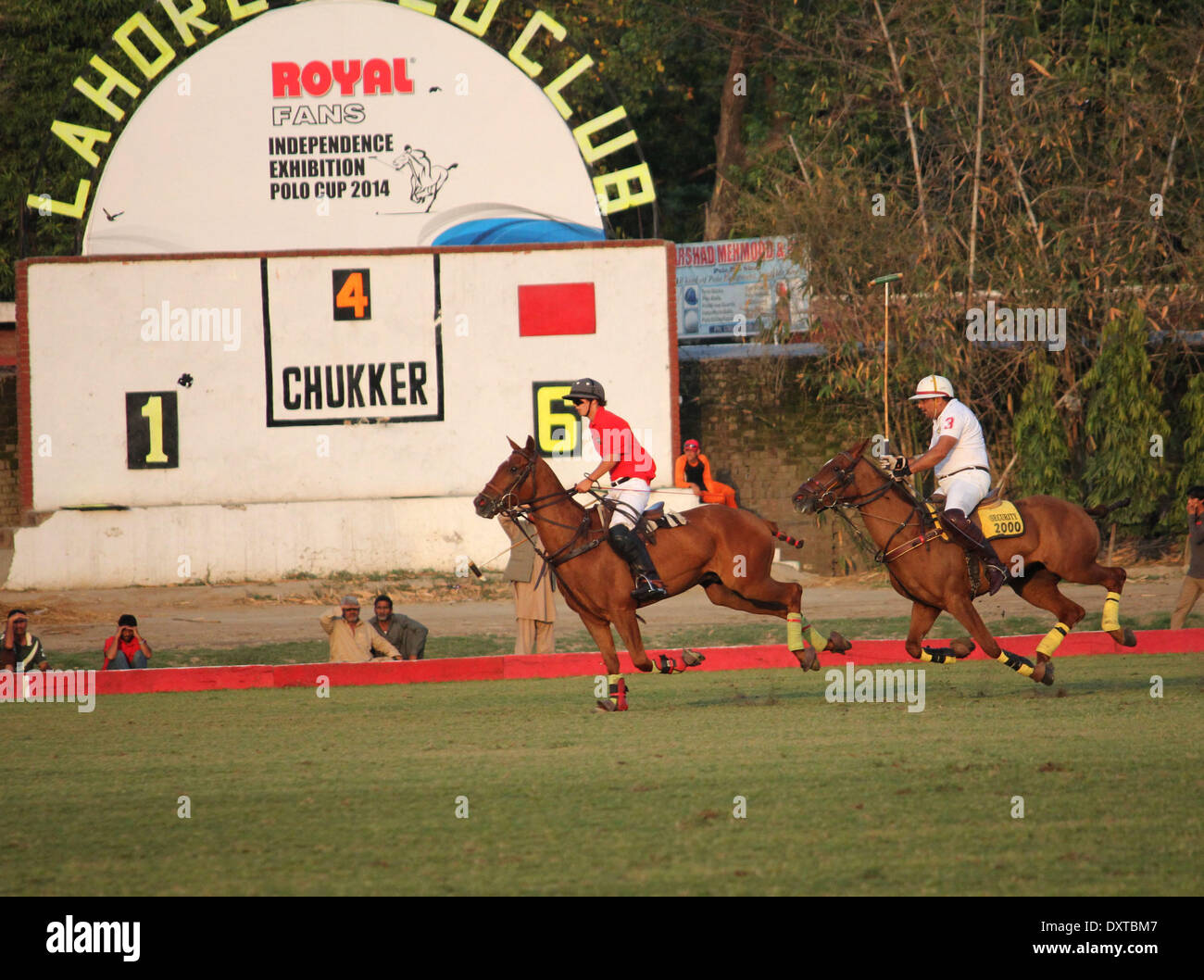 LAHORE,PAKISTAN- MARCH 28: A view of the polo match played between the ...