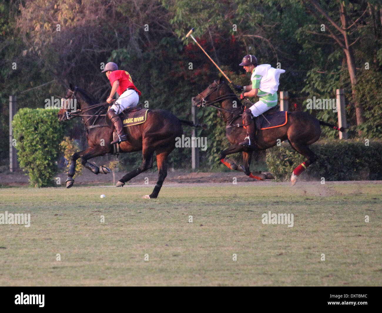 LAHORE,PAKISTAN- MARCH 28: A view of the polo match played between the ...