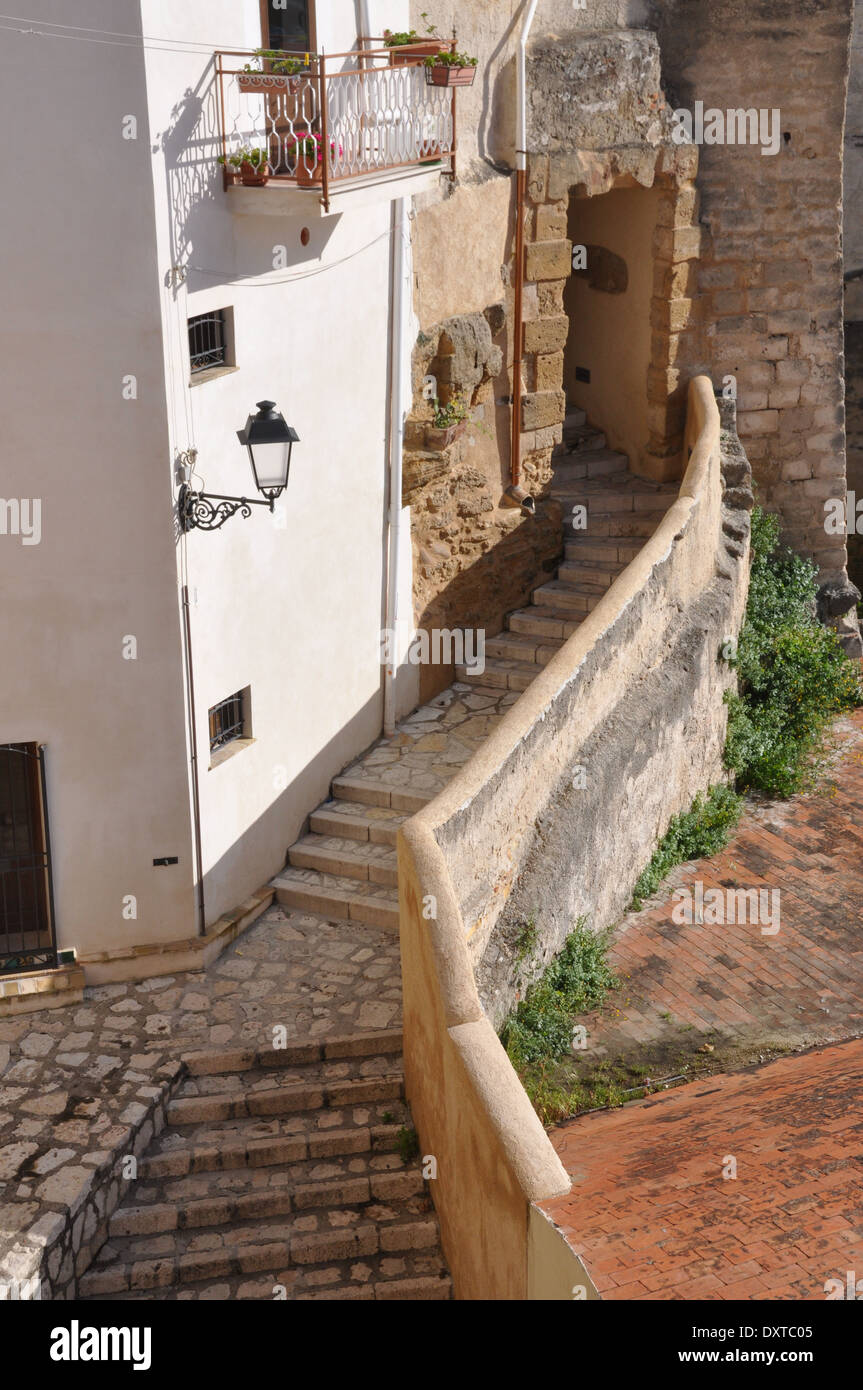 Cobblestone path and steps of a Sicilian villa in Castellammare Del ...