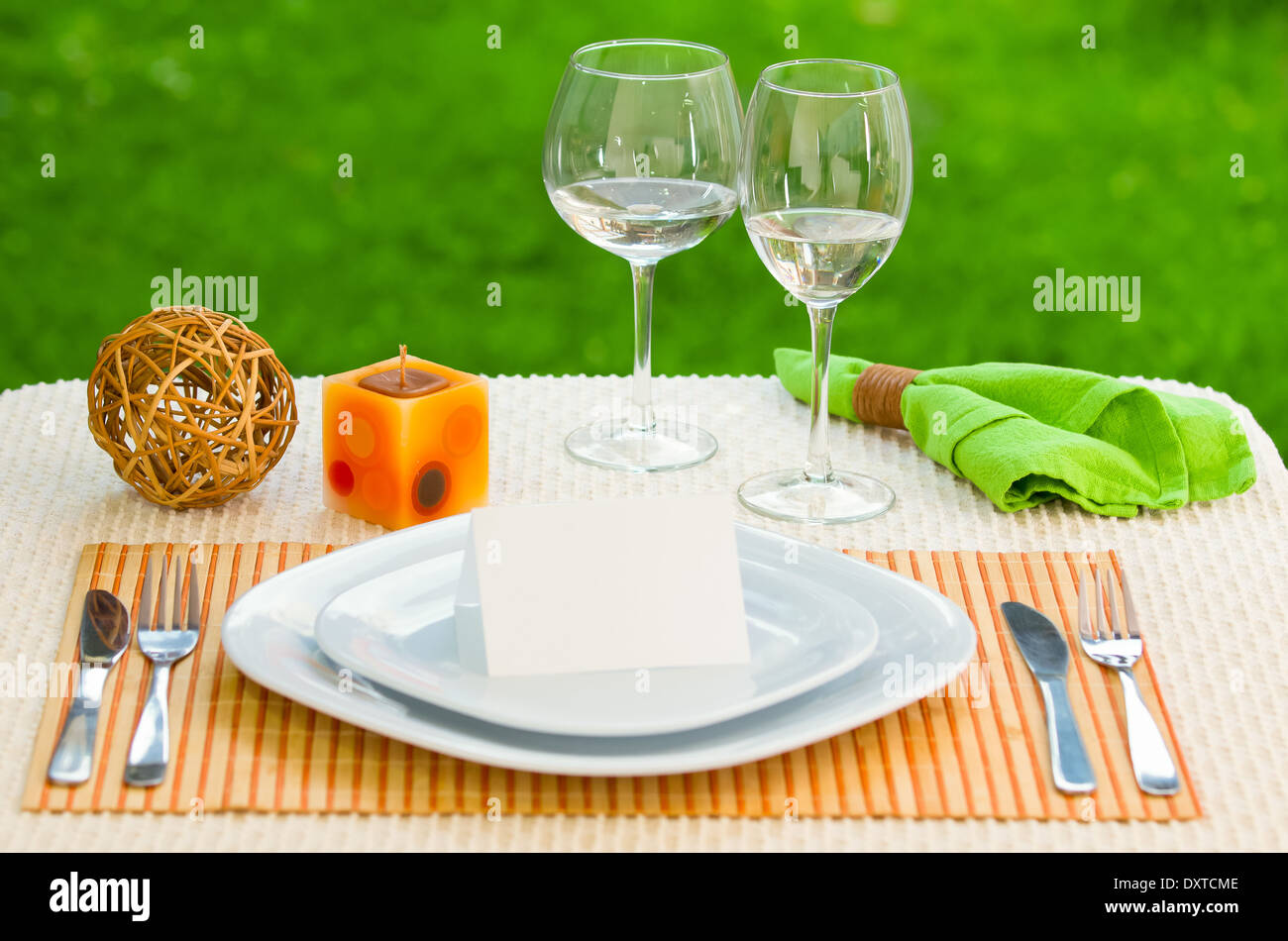 Empty classic white plate in a restaurant with blank card Stock Photo ... Empty classic white plate in a restaurant with blank card Stock Photo ...