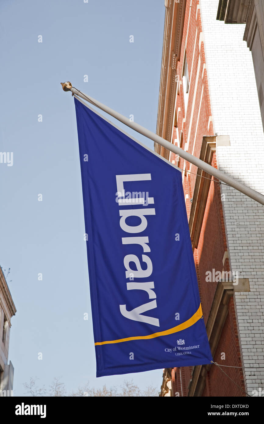 Westminster Library flag in London Stock Photo - Alamy