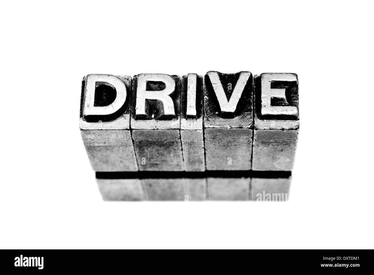 Drive sign written in metallic letters Stock Photo - Alamy