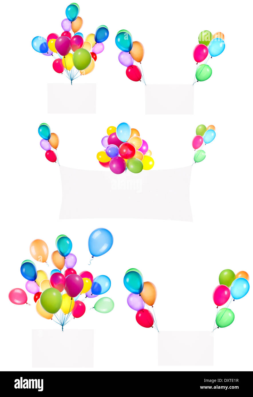 Holiday banners with colorful balloons Stock Photo - Alamy