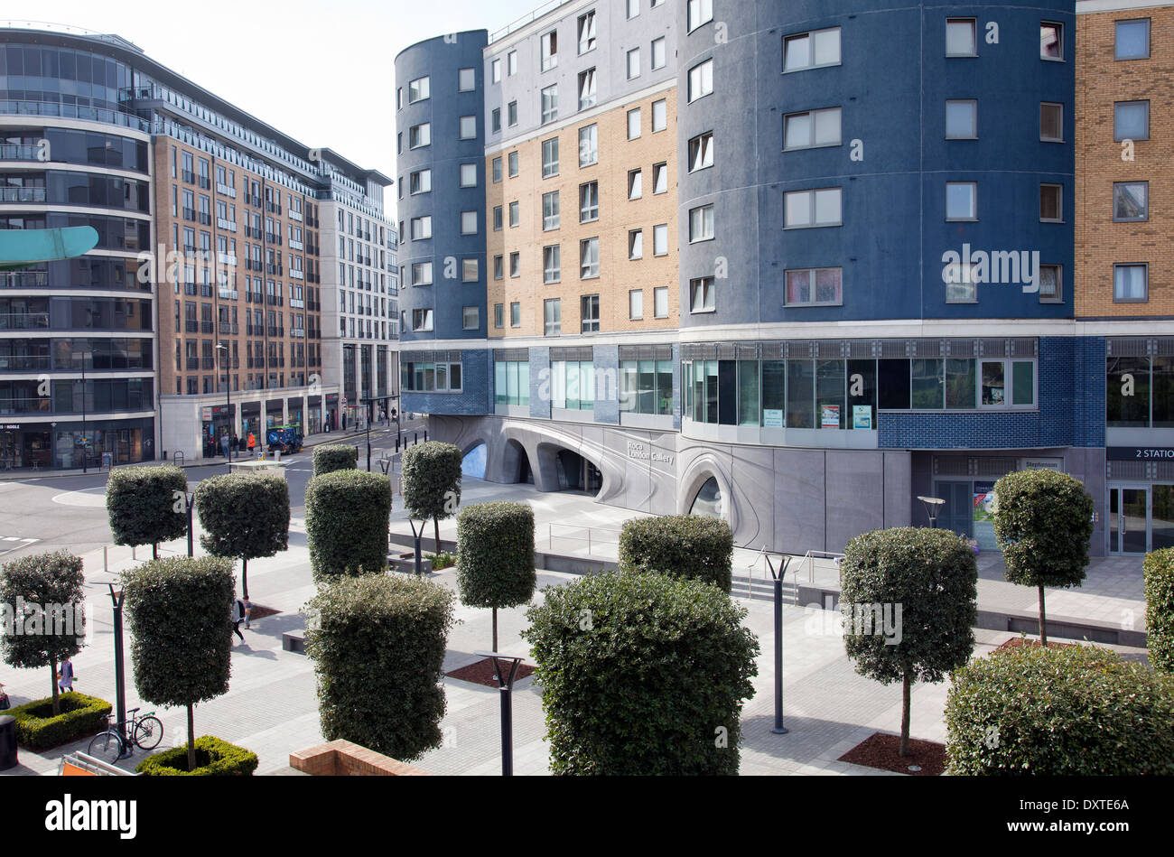 Imperial Wharf Buildings and Esplanade along Station - London UK Stock ...