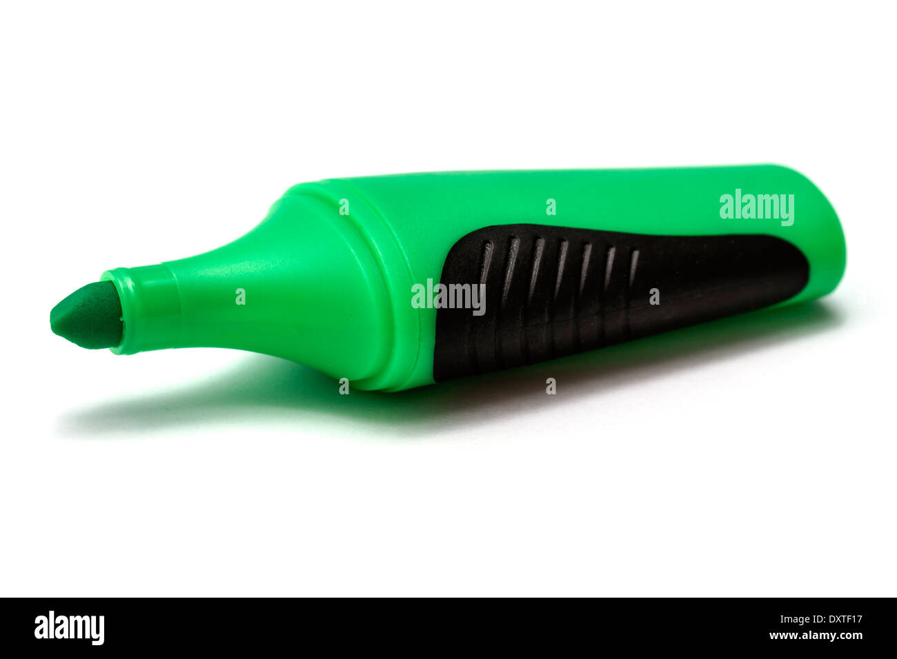 Green highlighter isolated on white background Stock Photo - Alamy