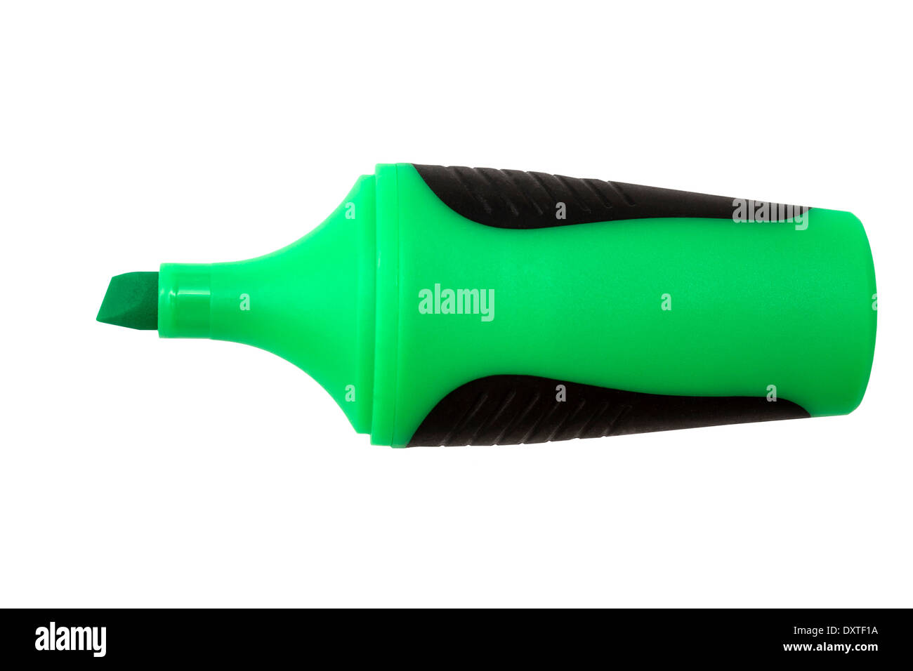 Green highlighter isolated on white background Stock Photo - Alamy