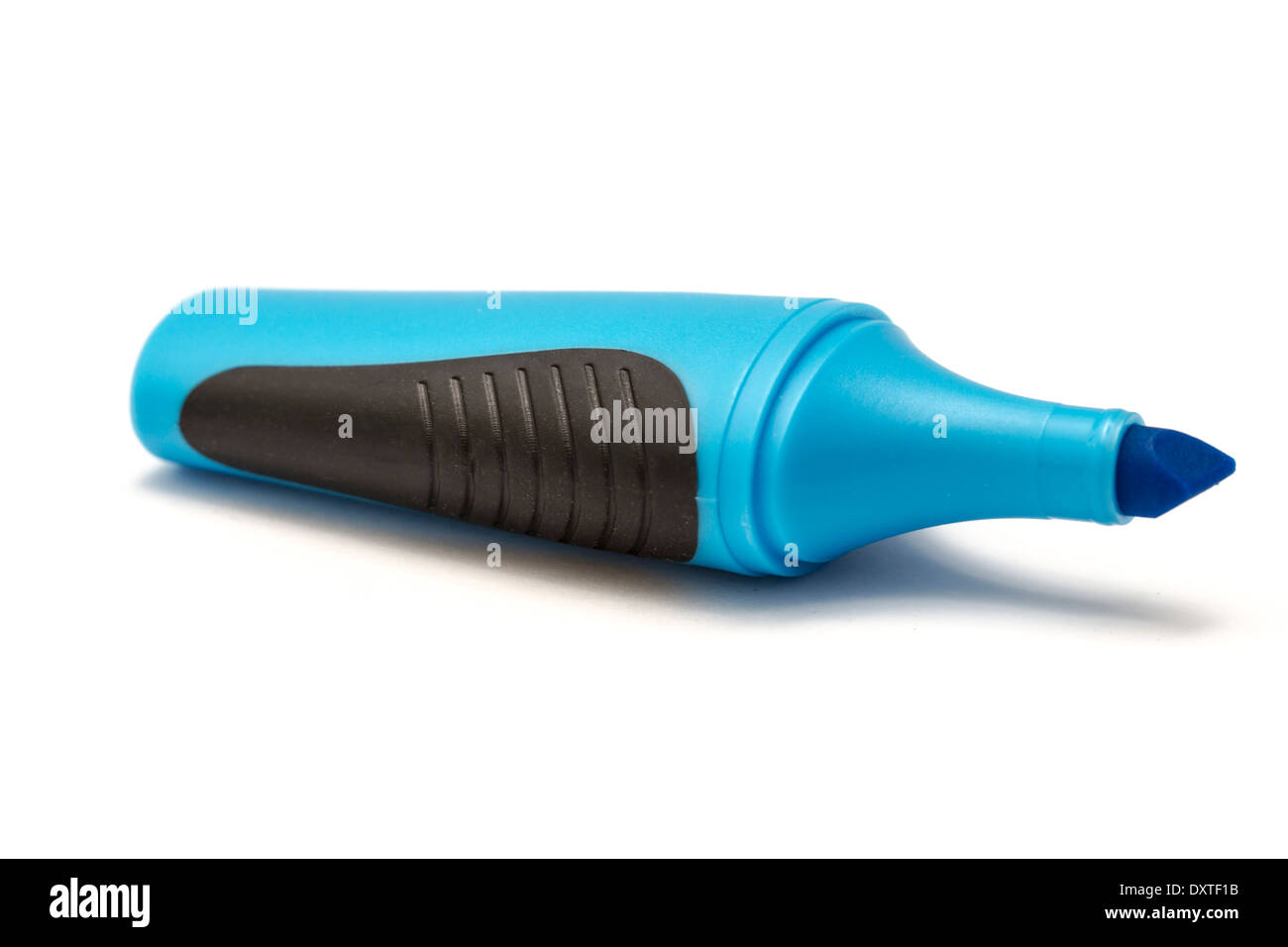 Blue highlighter isolated on white background Stock Photo - Alamy