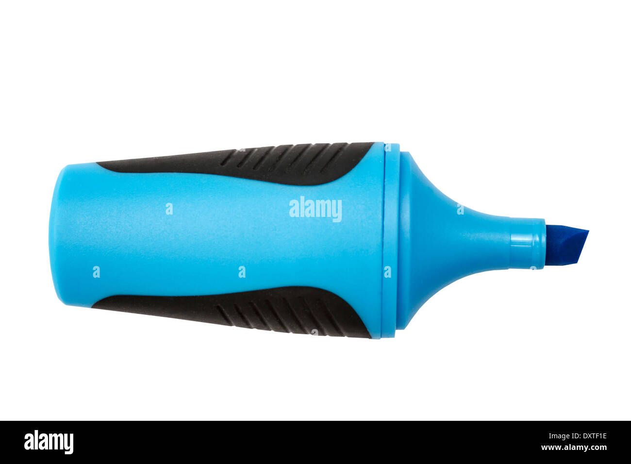 Blue highlighter isolated on white background Stock Photo - Alamy