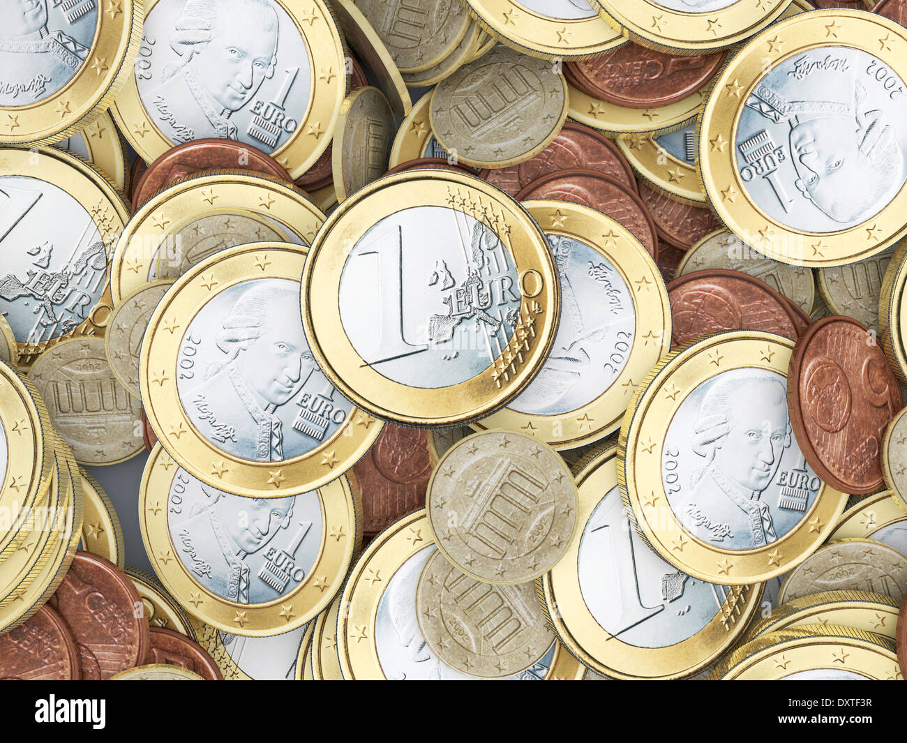 Lots of euro coins in detail Stock Photo - Alamy