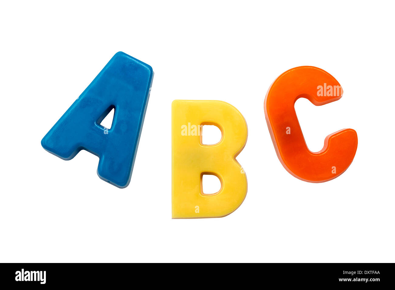 Letter magnets A B C isolated on white Stock Photo - Alamy