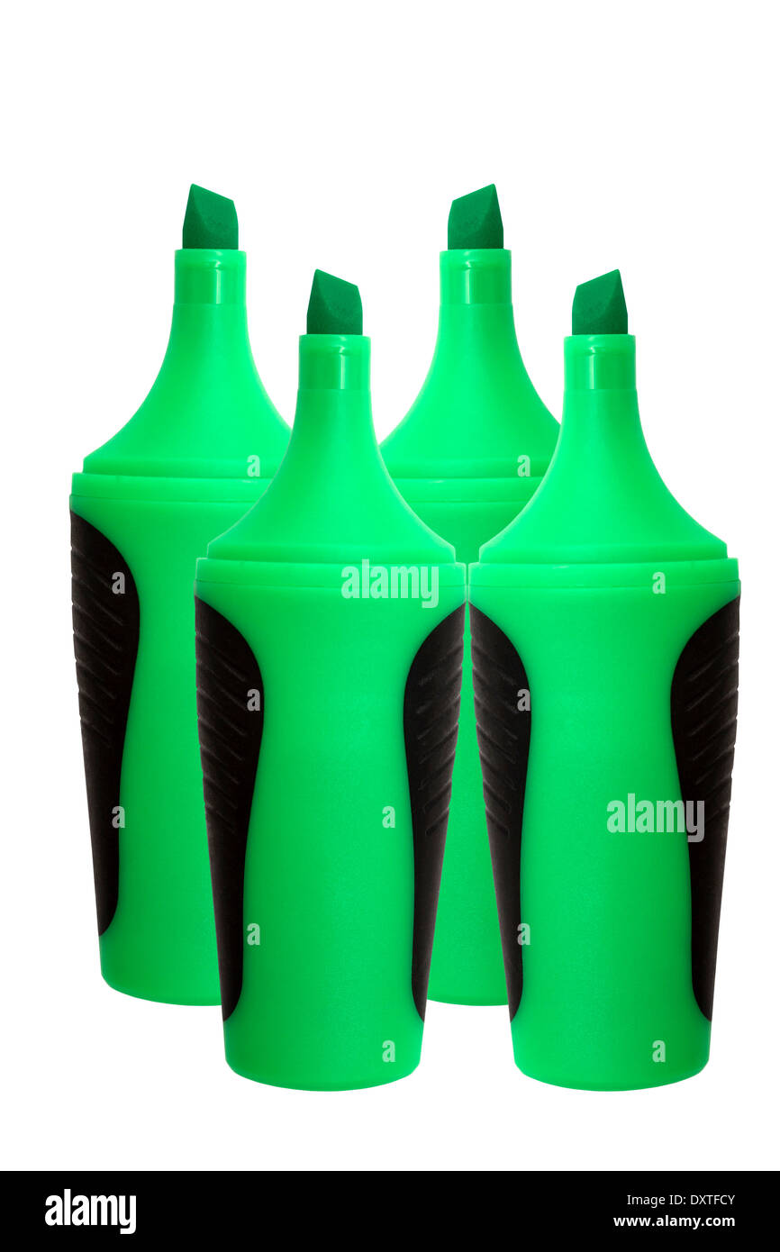 Green highlighter isolated on white background Stock Photo - Alamy