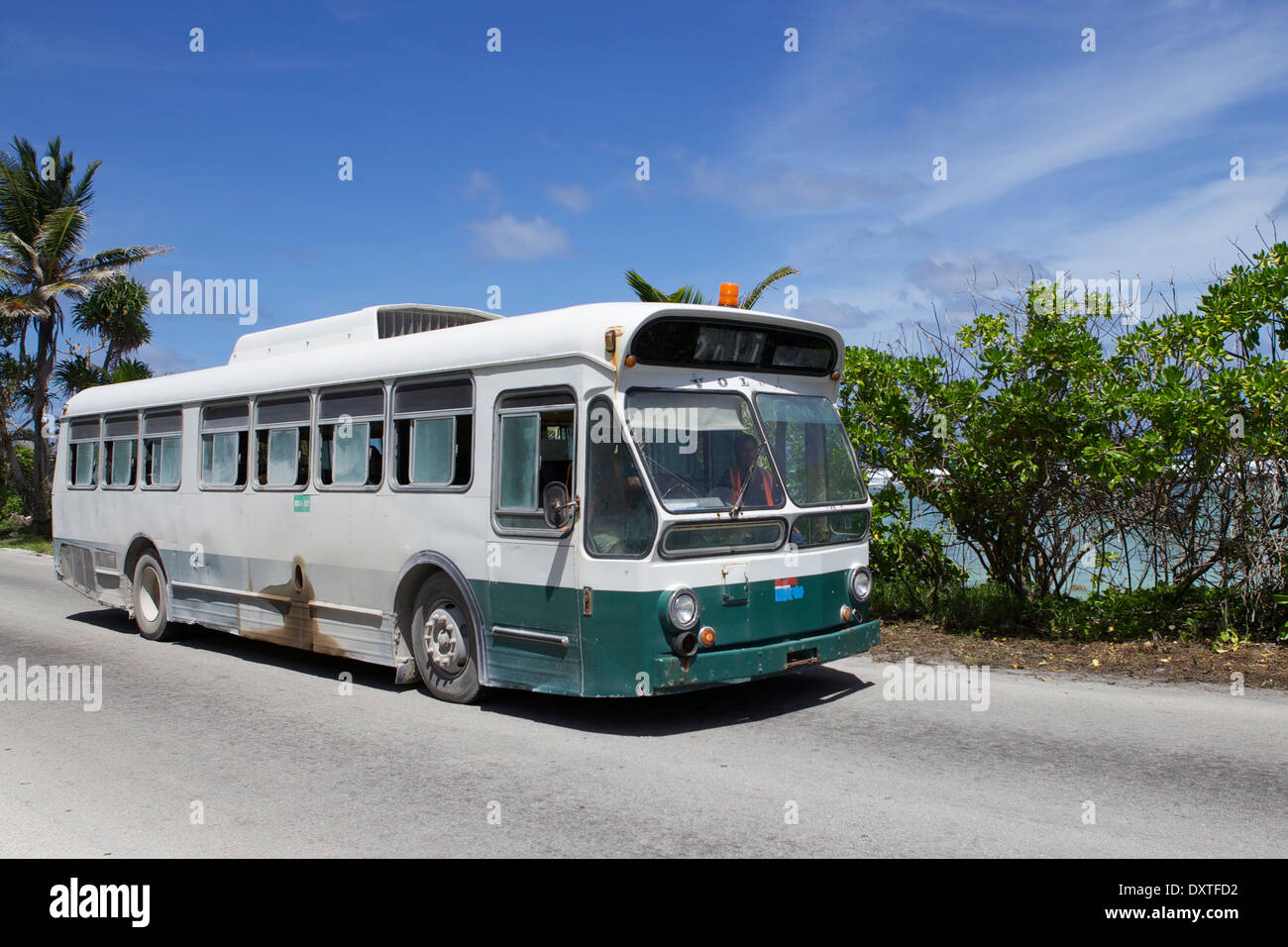 Public bus on the island of Nauru Stock Photo - Alamy