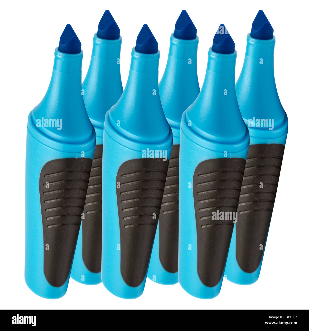 Blue highlighter isolated on white background Stock Photo - Alamy