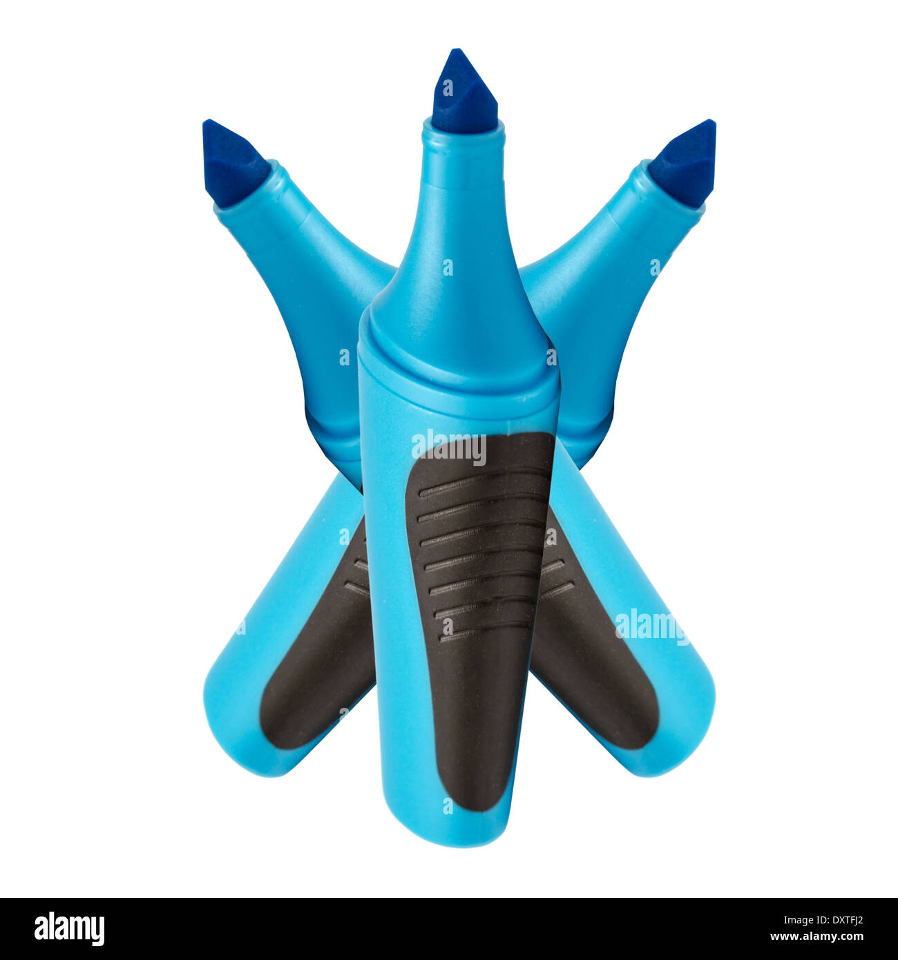 Blue highlighter isolated on white background Stock Photo - Alamy