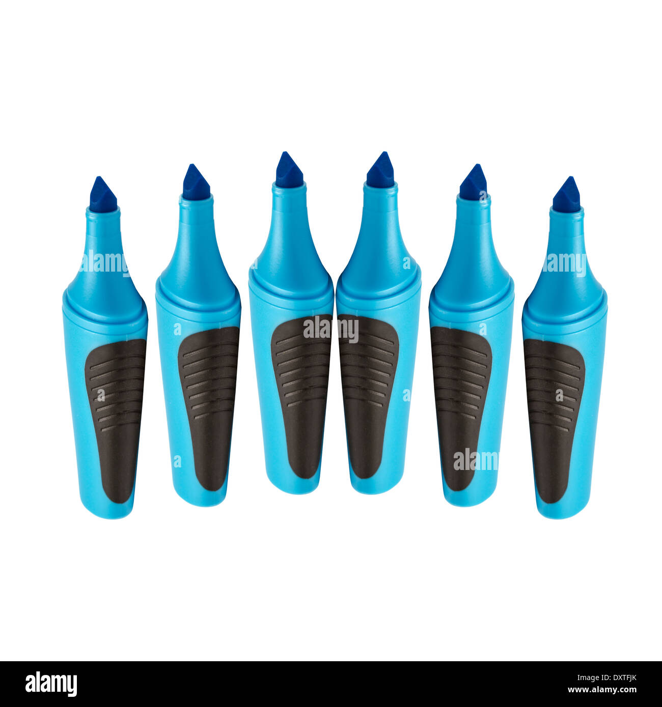 Blue highlighter isolated on white background Stock Photo - Alamy