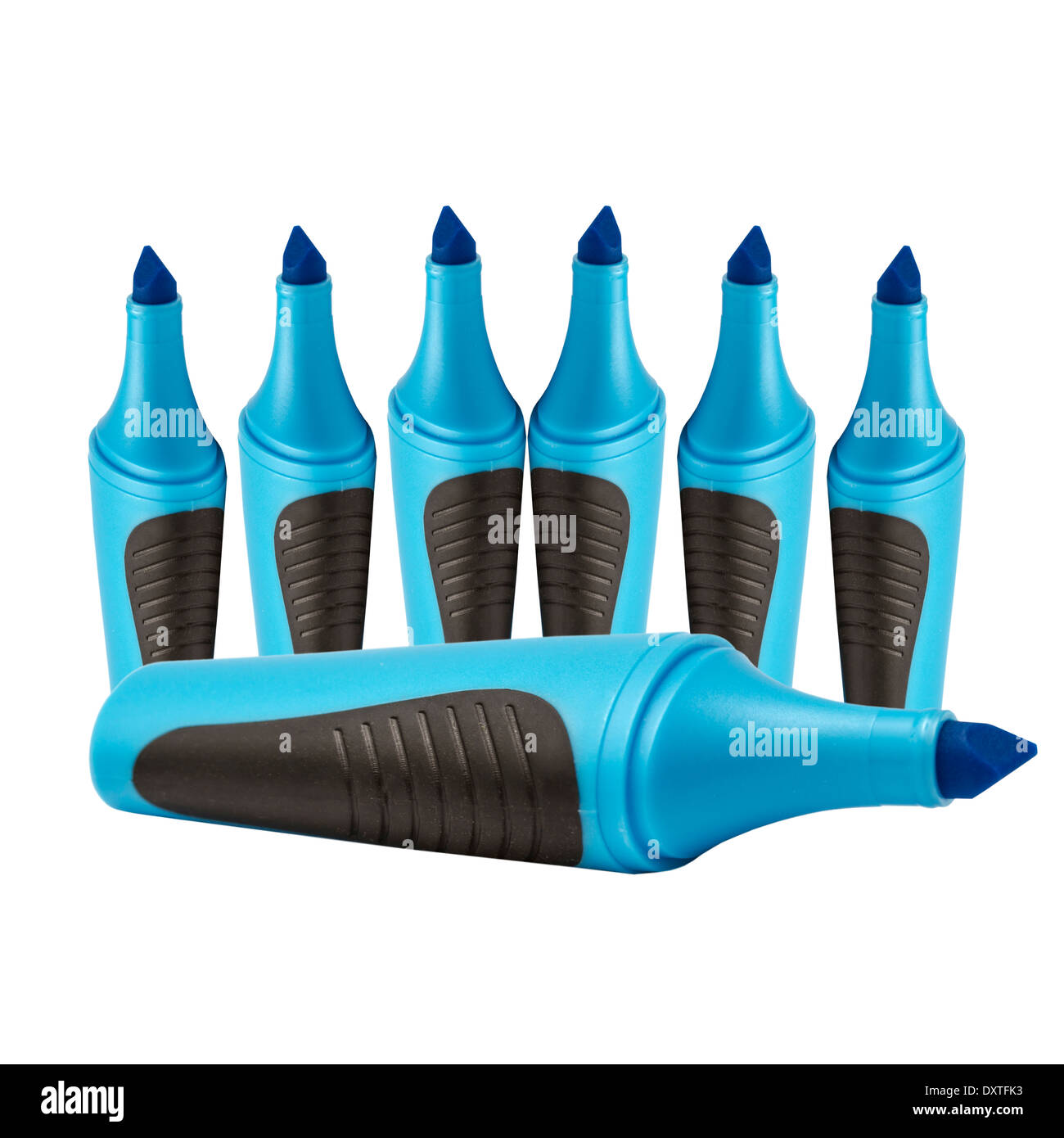 Blue highlighter isolated on white background Stock Photo - Alamy