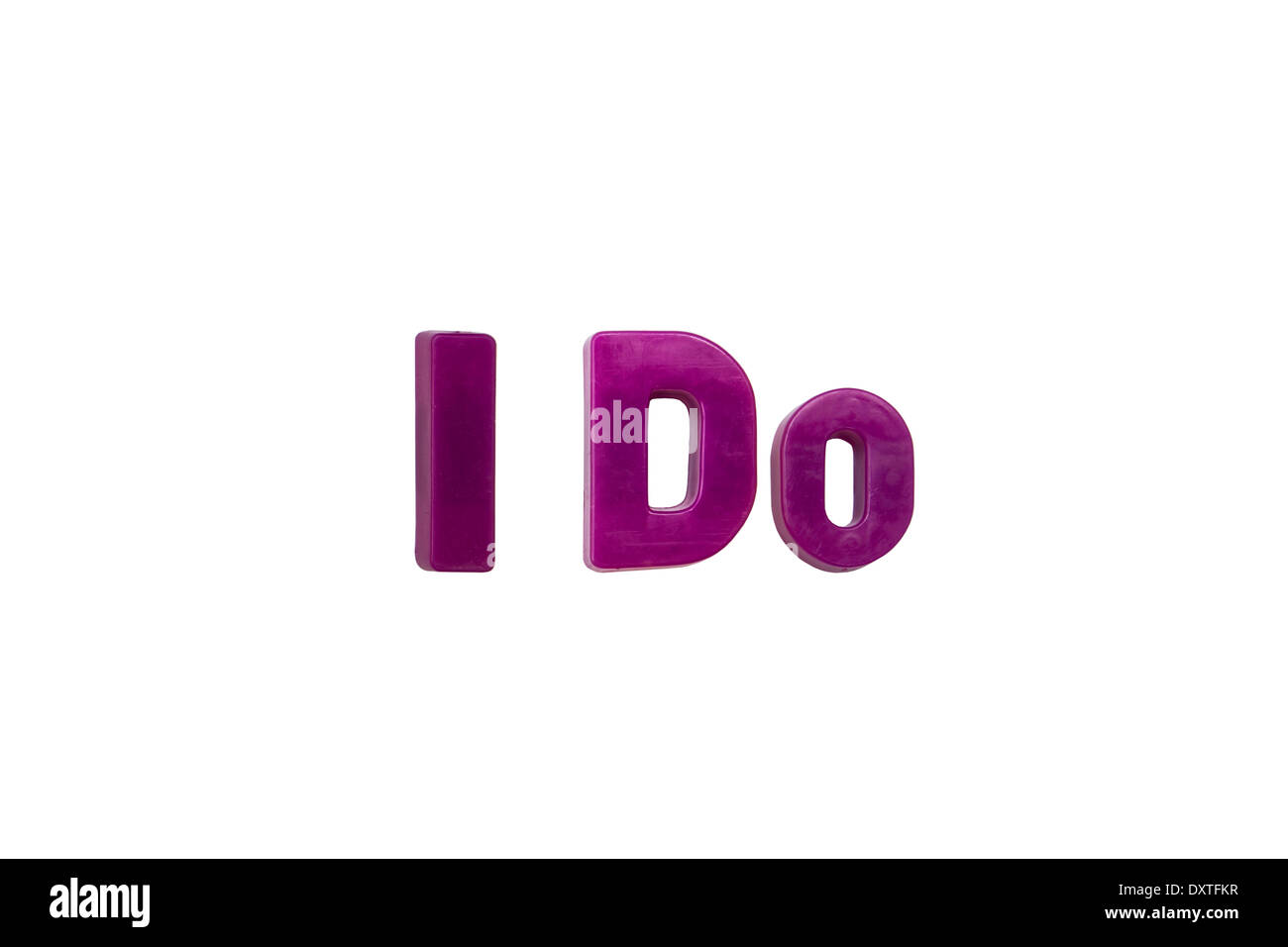 Letter magnets I DO isolated on white Stock Photo - Alamy
