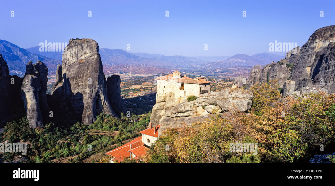 the Roussanou Monastery Meteora Thessaly Greece Stock Photo - Alamy