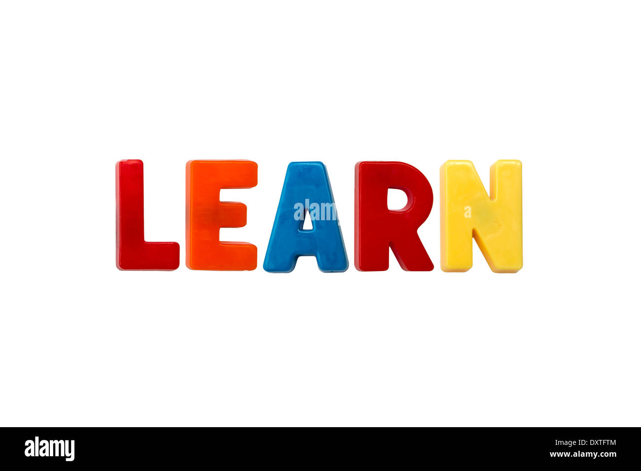 Colorful magnetic alphabet letters spelling out the word learn against ...