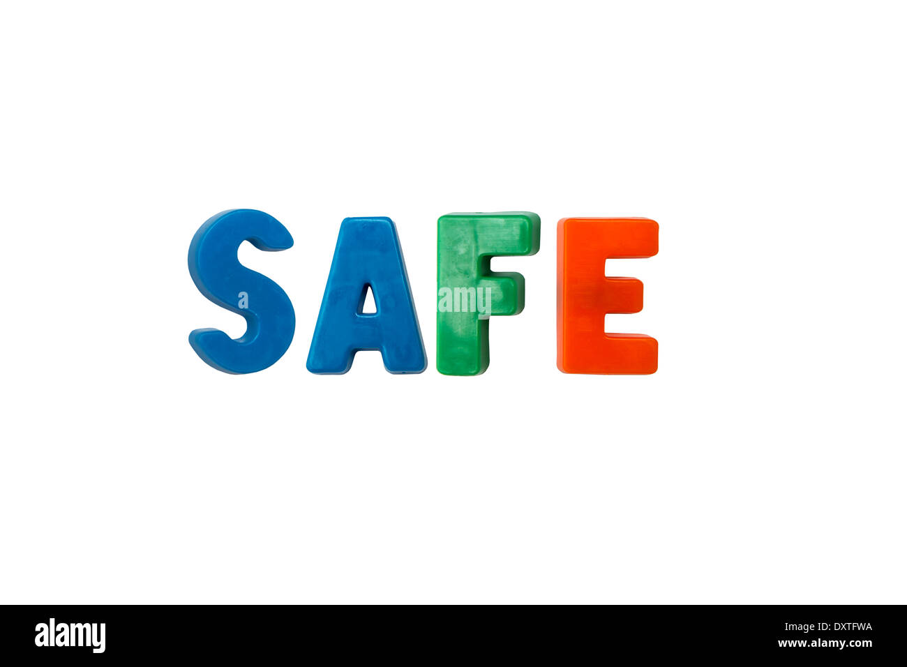 Letter magnets SAFE isolated on white Stock Photo - Alamy