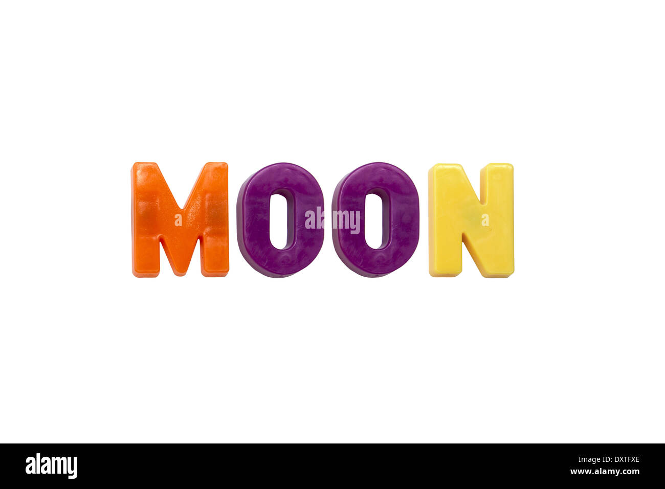 Letter magnets MOON isolated on white Stock Photo - Alamy