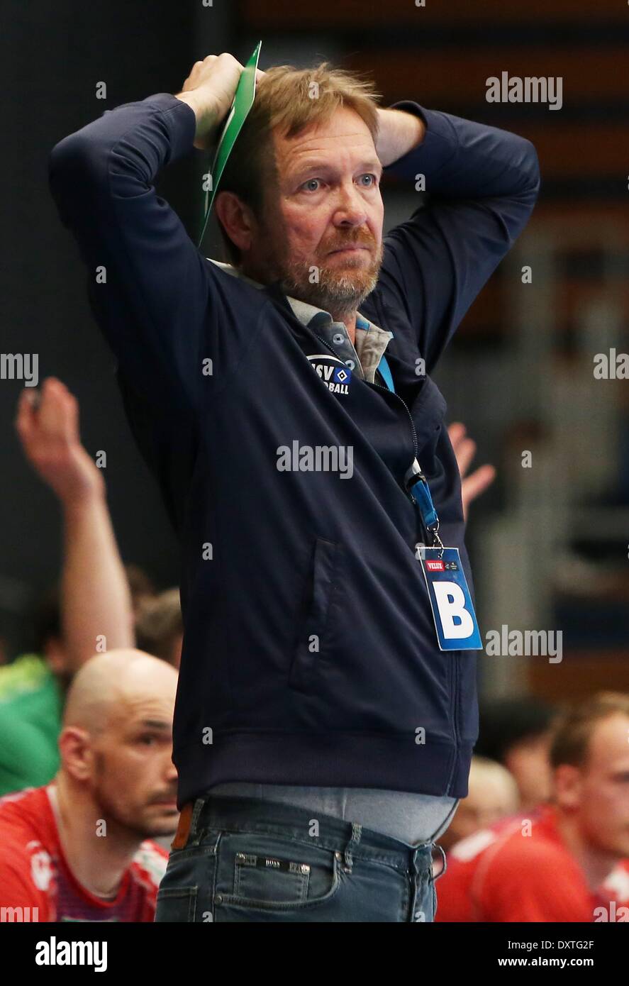Hamburg, Germany. 30th Mar, 2014. Hamburg's coach Martin Schwalb (FRONT ...