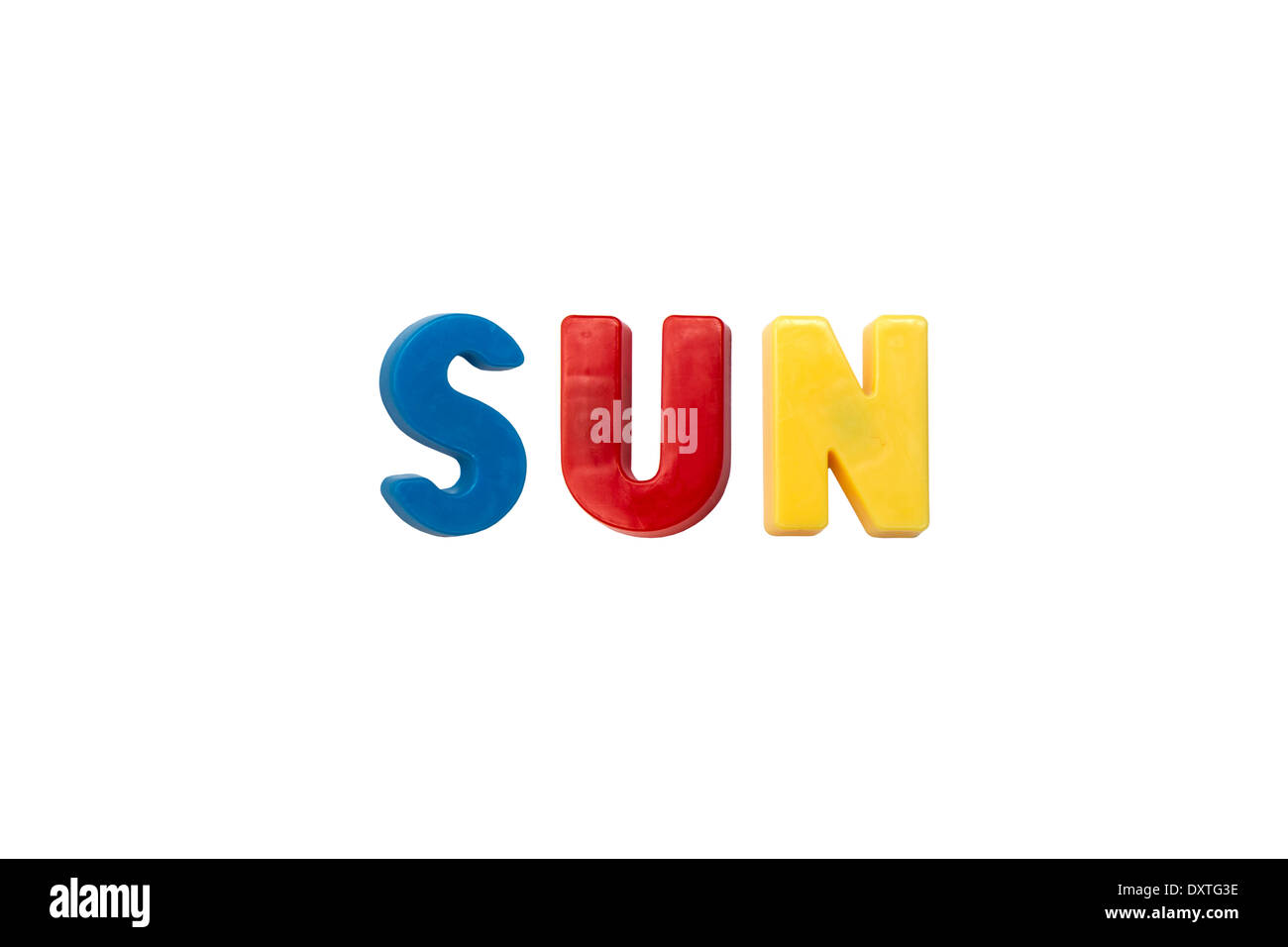 Letter magnets SUN isolated on white Stock Photo - Alamy