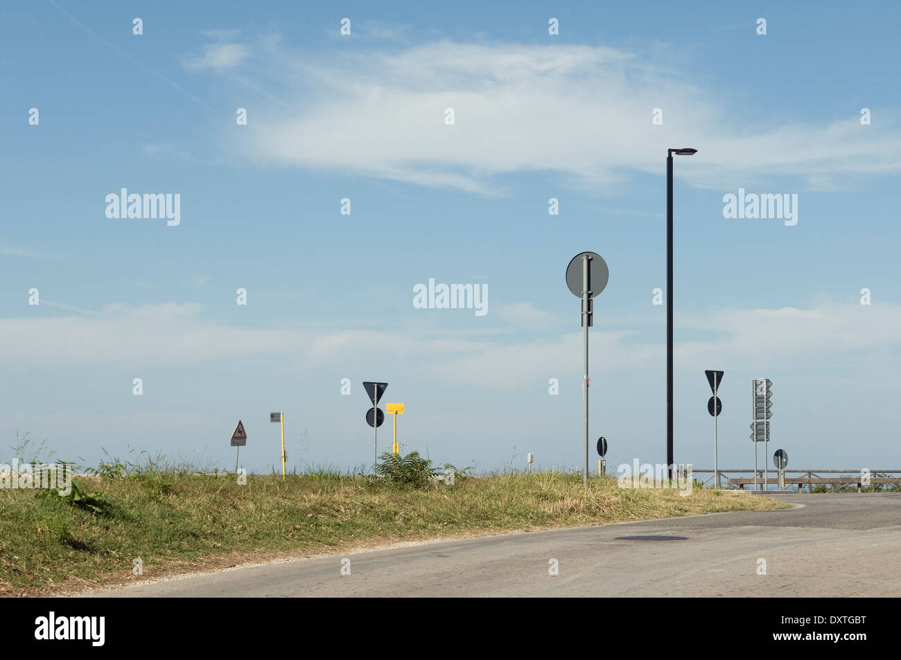 Road Sign and Lamppost Stock Photo - Alamy