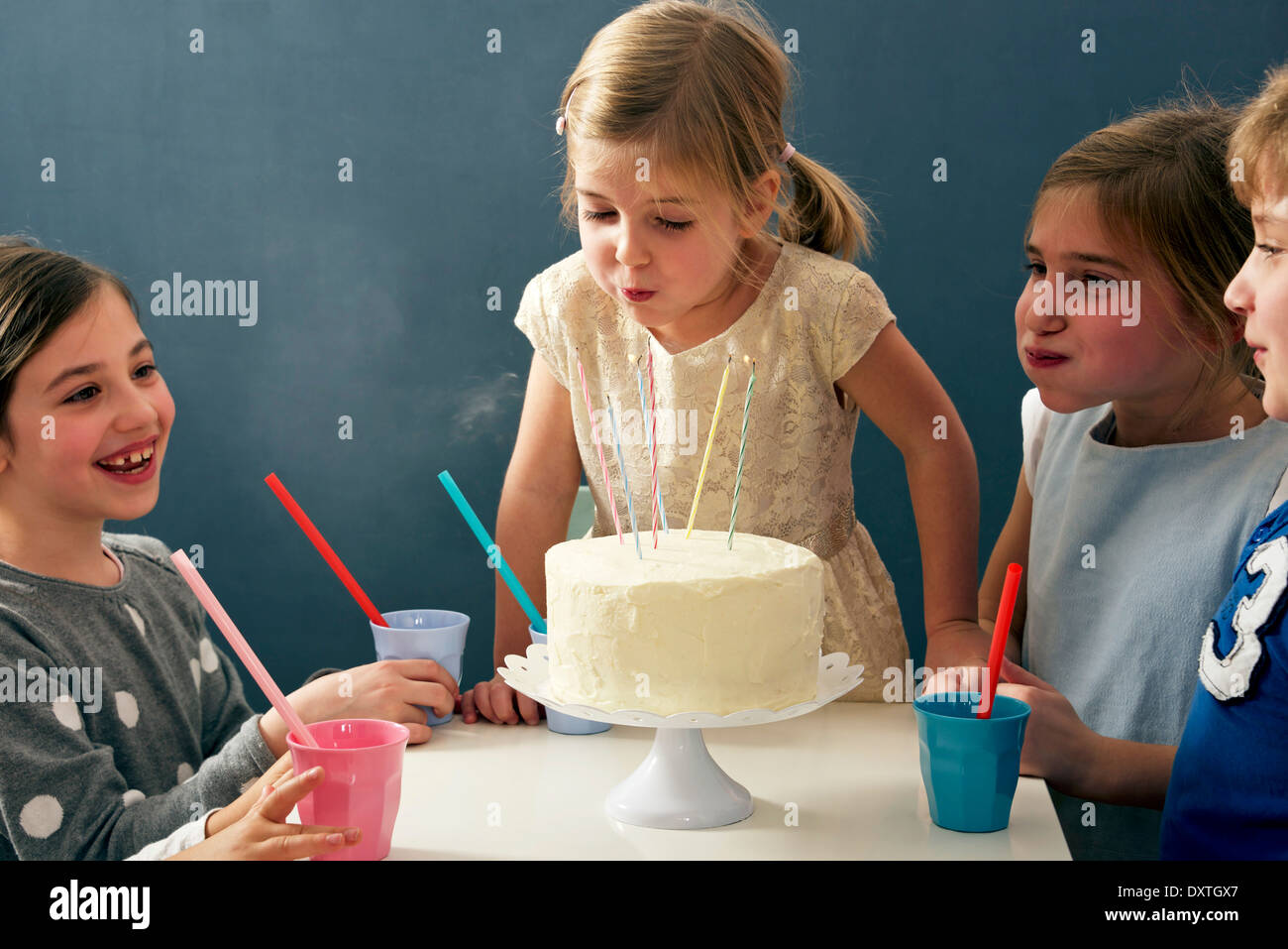 Children on birthday party having fun, Munich, Bavaria, Germany Stock ...