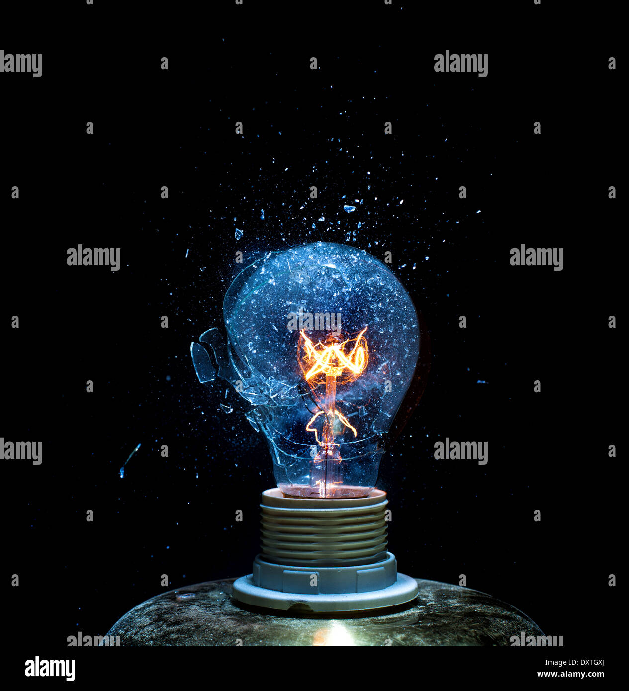 close up image of electric bulb explosion Stock Photo - Alamy