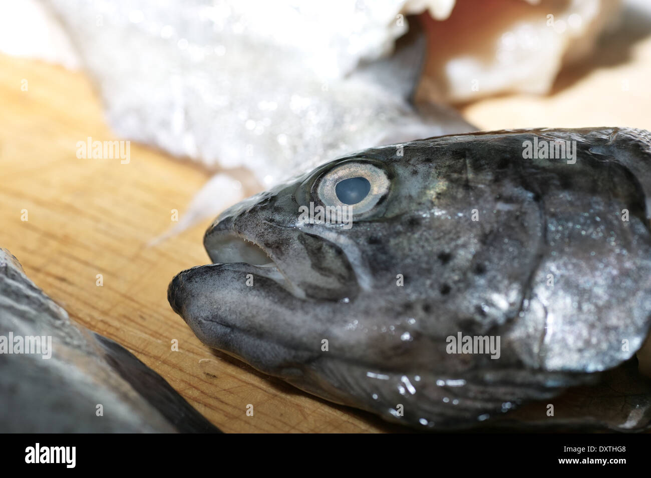 In Polish cuisine, on the Polish table. Trout from family fish ...