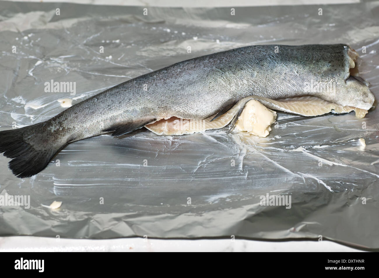 In Polish cuisine, on the Polish table. Trout from family fish ...