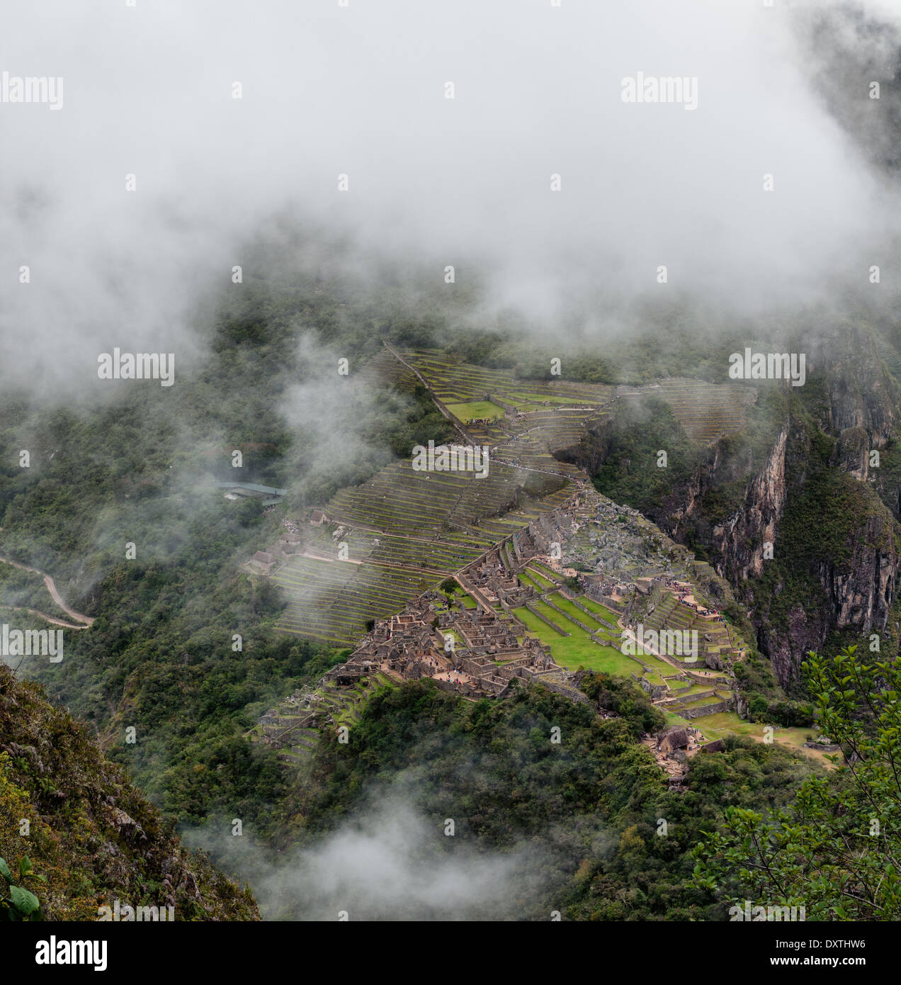 Machu Picchu beautiful panorama overview above the world heritage site ...