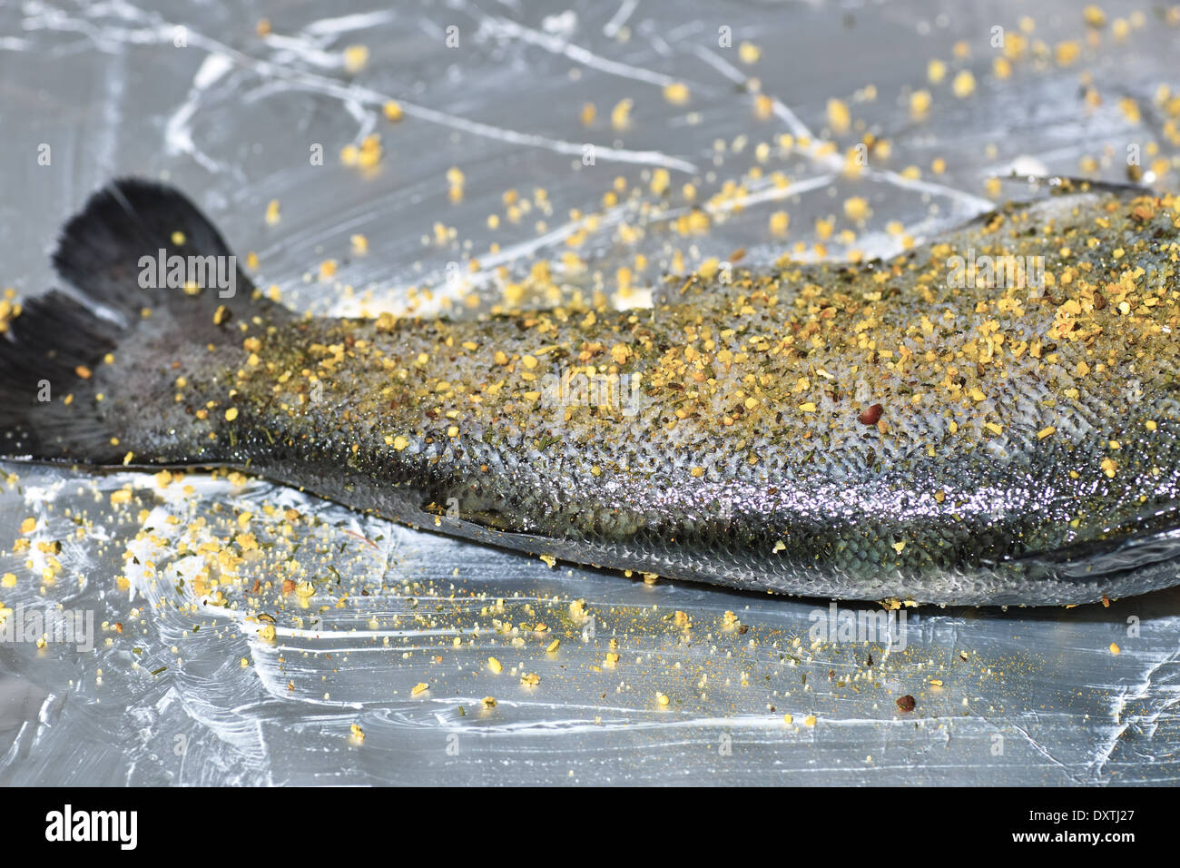 In Polish cuisine, on the Polish table. Trout from family fish ...