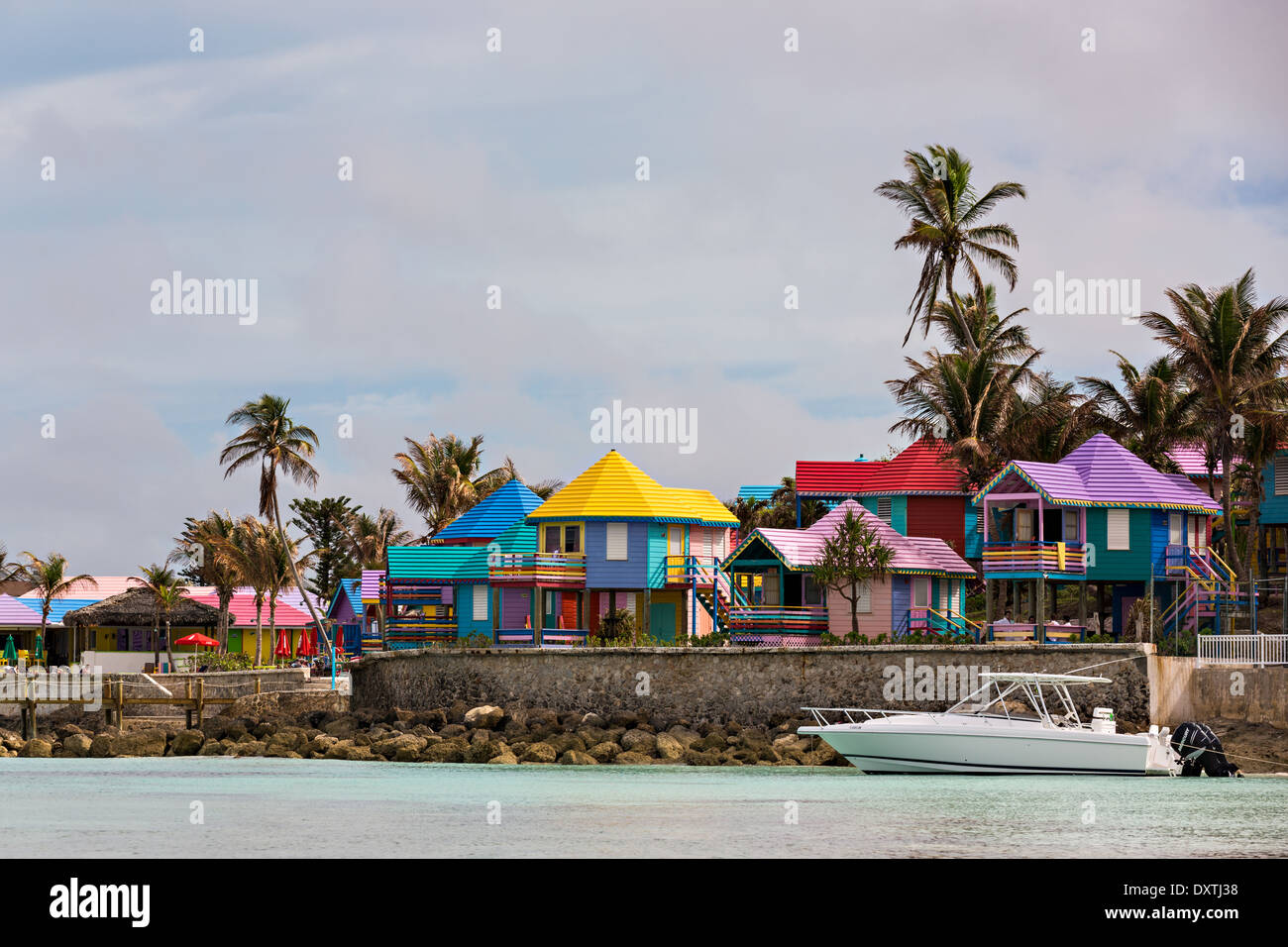 Colorful Compass Point Resort Love beach in Nassau, Bahamas Stock Photo ...