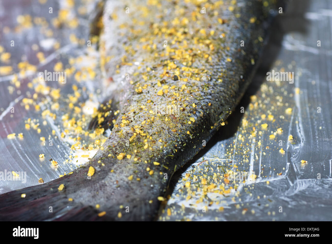 In Polish cuisine, on the Polish table. Trout from family fish ...