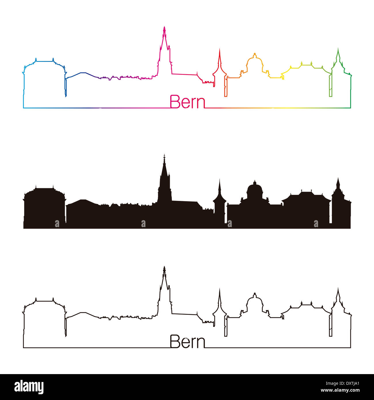 Bern skyline linear style Stock Photo - Alamy