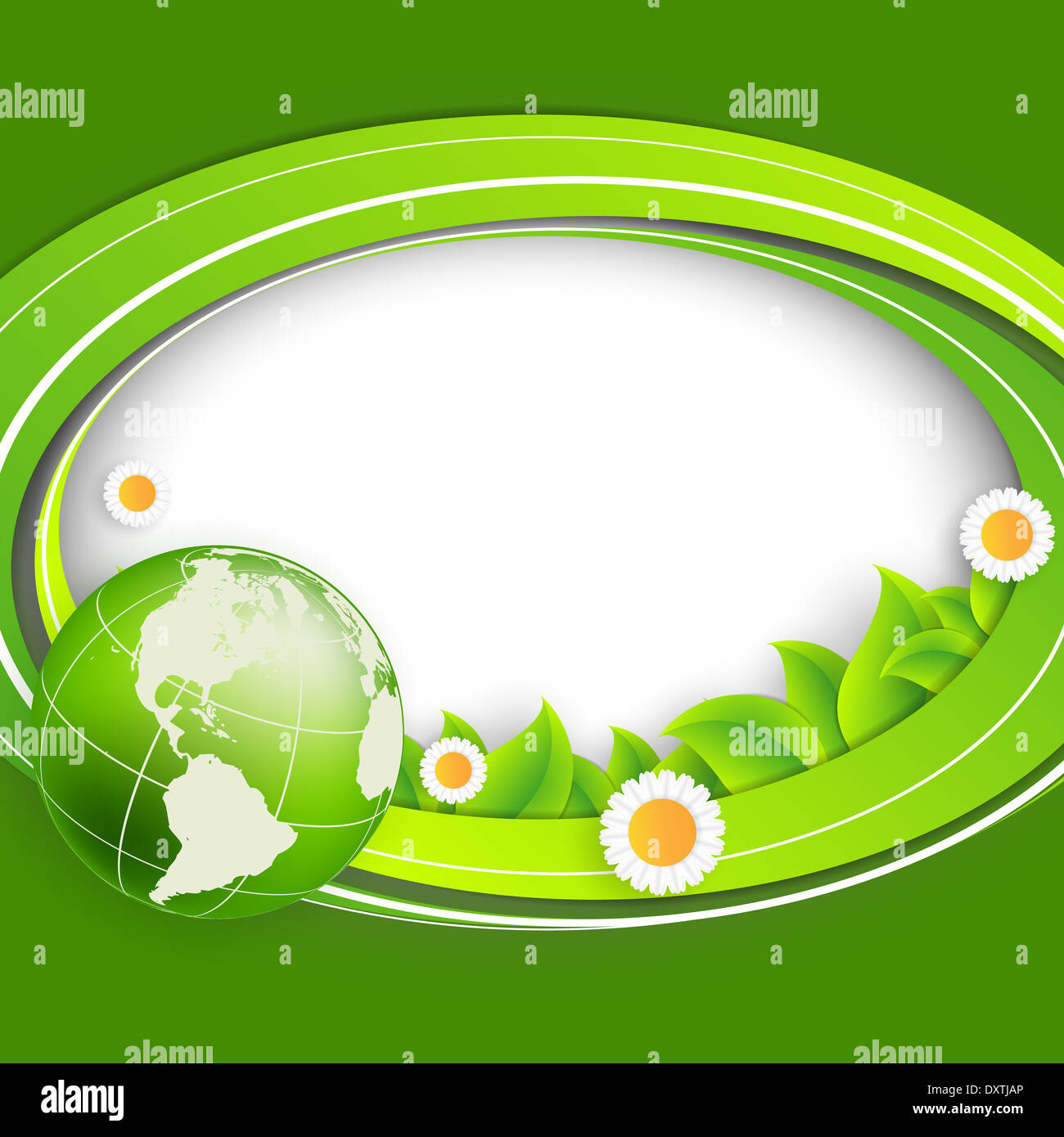 abstract floral environmental frame with globe Stock Photo - Alamy