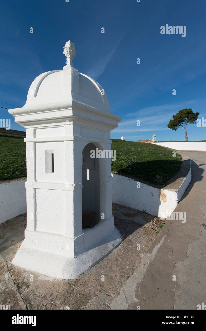Sentry Box on the entrance of the military fortified castle of Sant ...