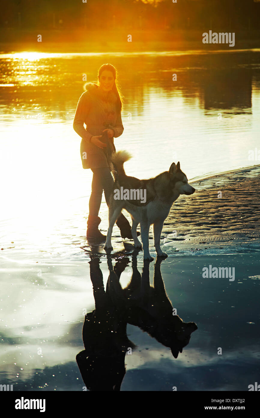 Woman walking dog outdoors croatia hi-res stock photography and images ...