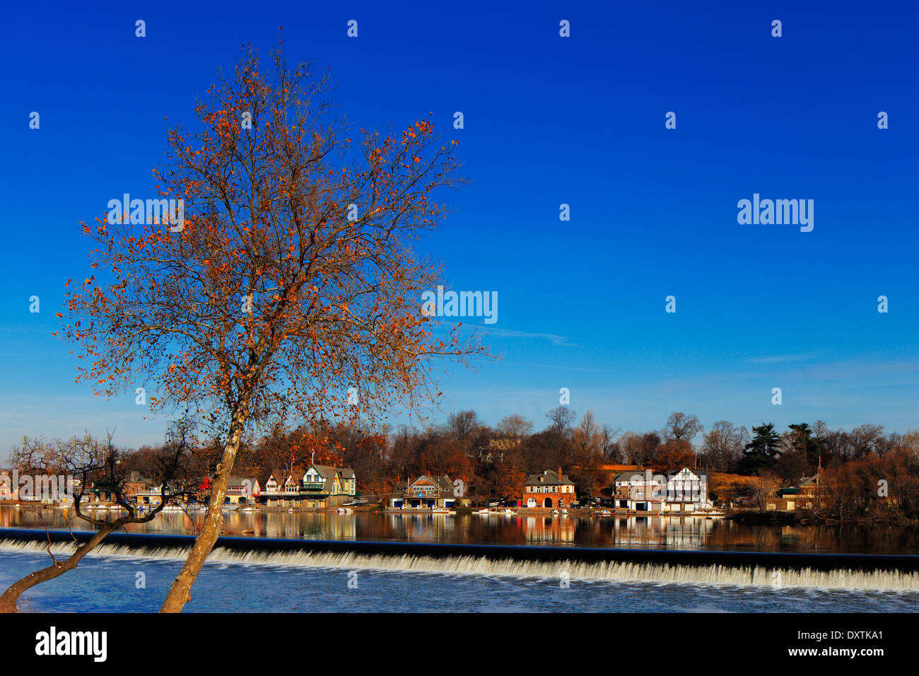 The famed Philadelphia’s boathouse row in Fairmount Dam Fishway Stock ...