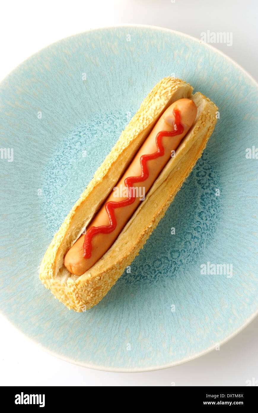 Hot dog with ketchup Stock Photo - Alamy