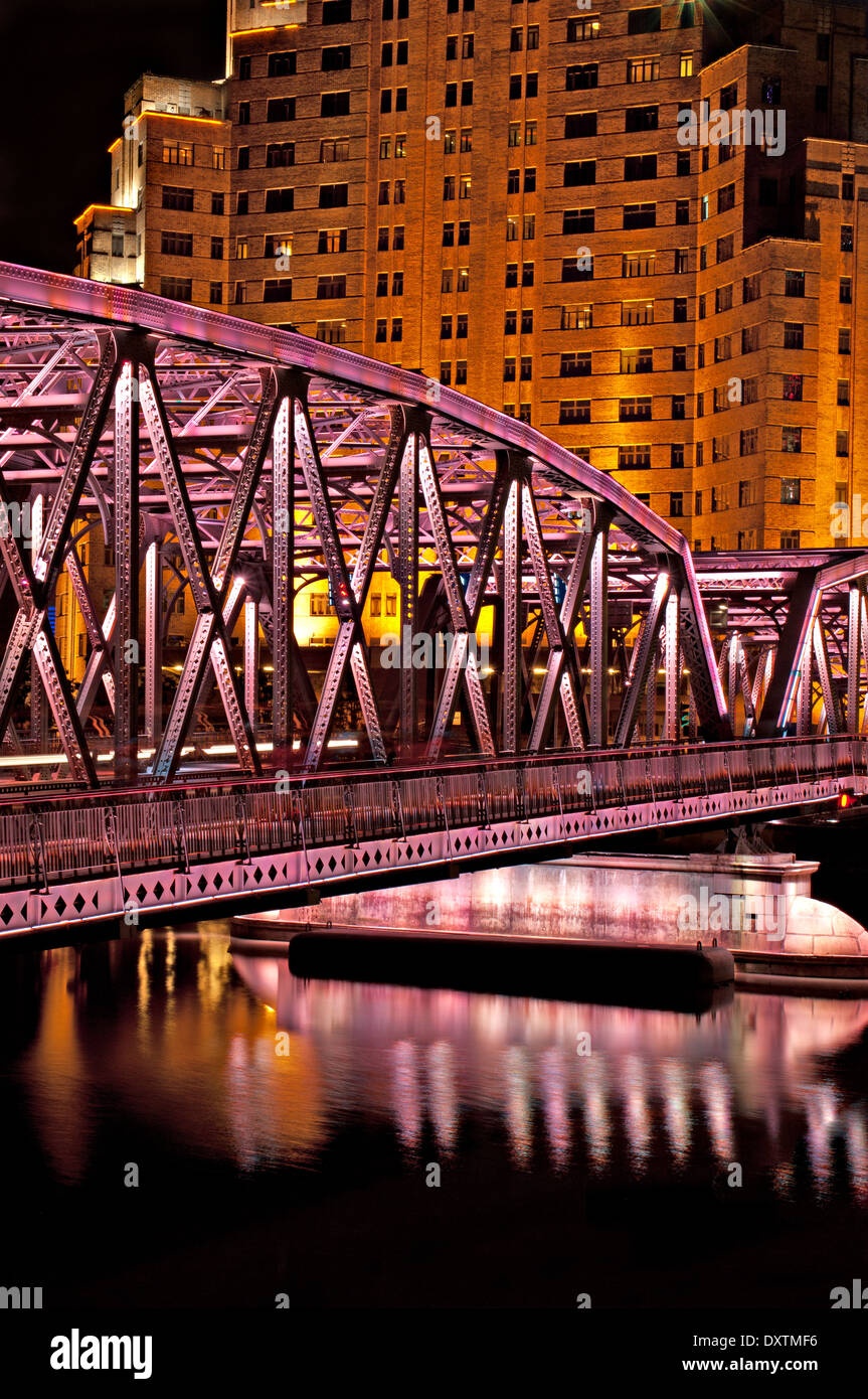 View of the bridge in the light illumination Stock Photo - Alamy