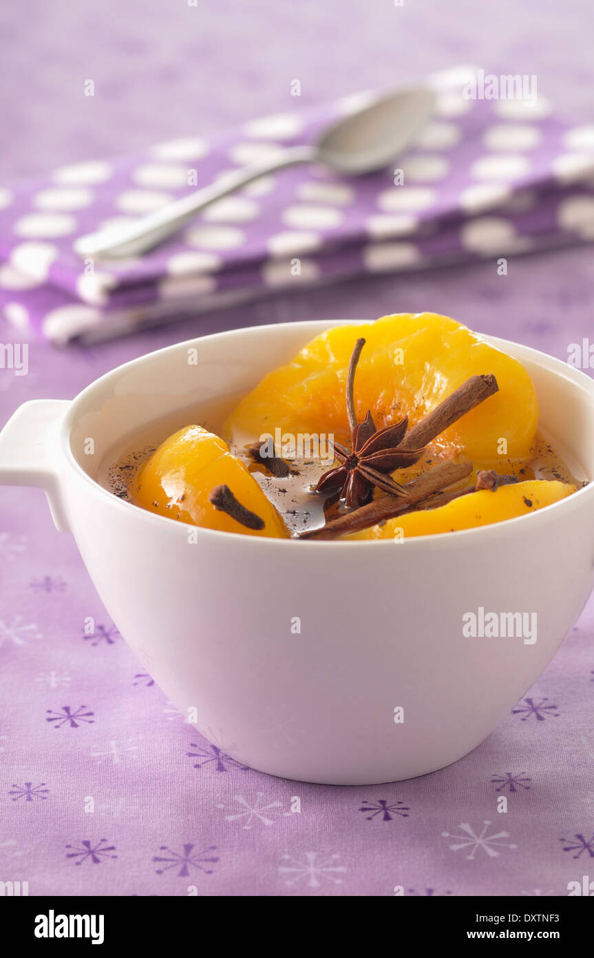 Spicy stewed peaches Stock Photo - Alamy