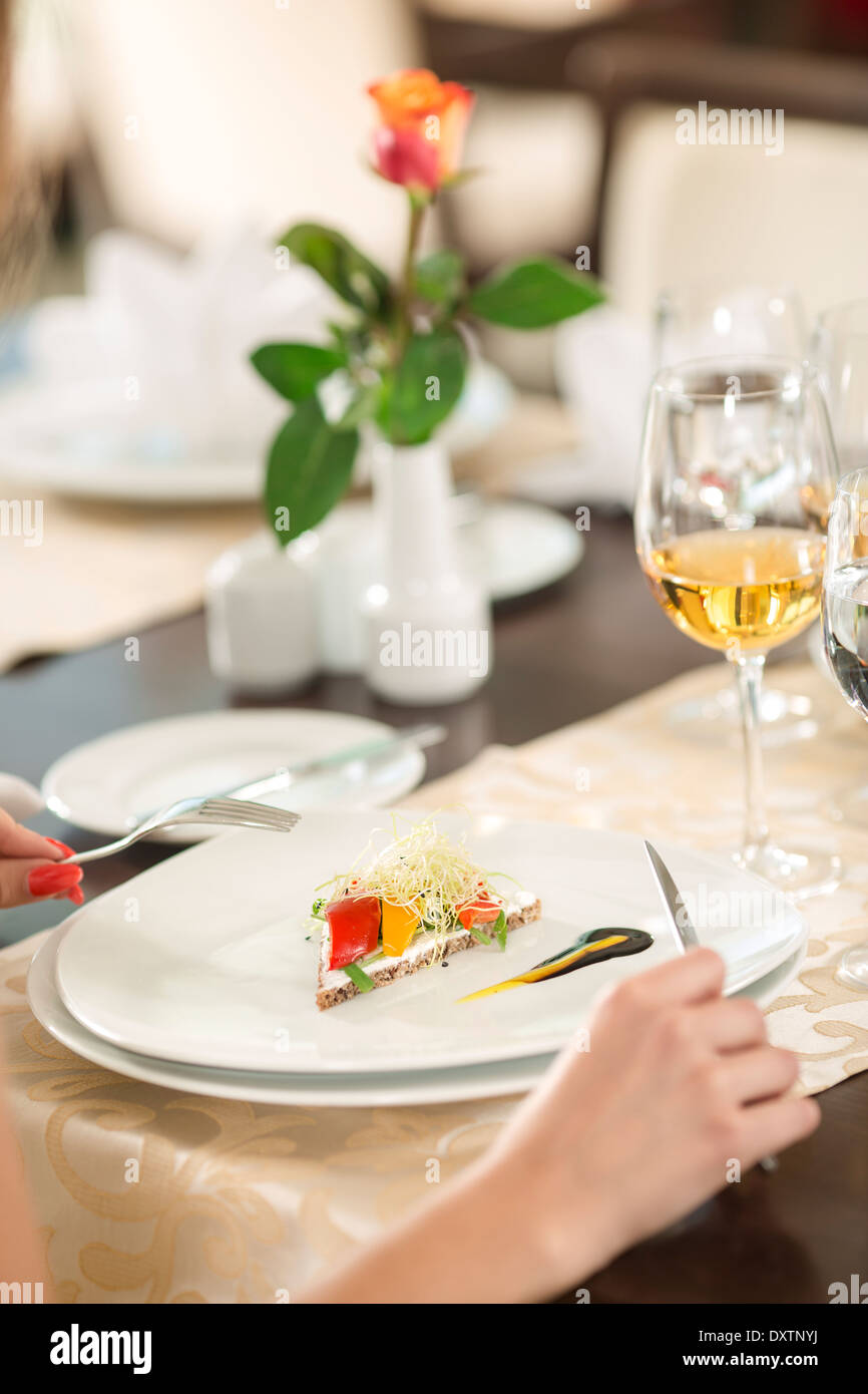 Well laid table for dinner Stock Photo - Alamy